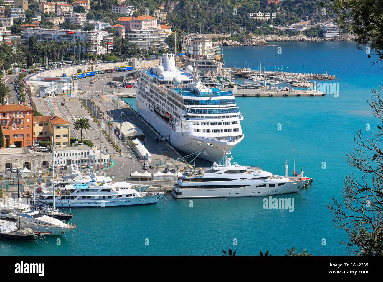 Cruise ship Pacific Princess (now Azamara Onward) in the port of Nice ...