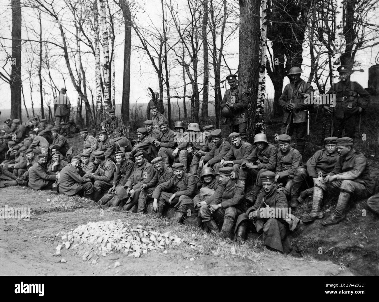 Official photograph taken on the British Western Front showing group of ...