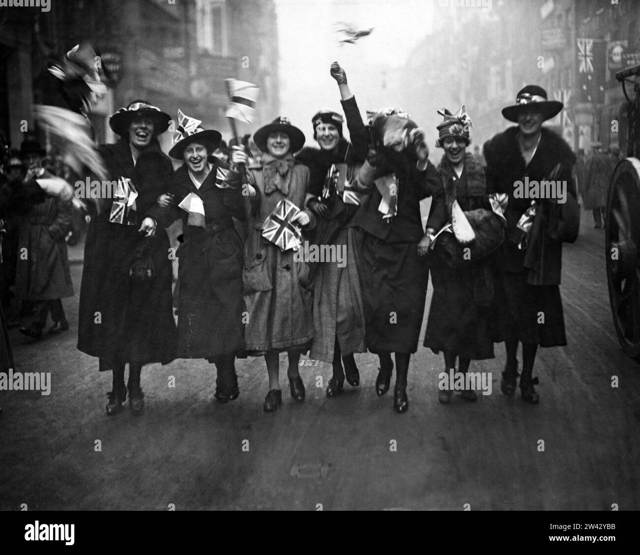 Official photograph showing group of women celebrating victory and ...