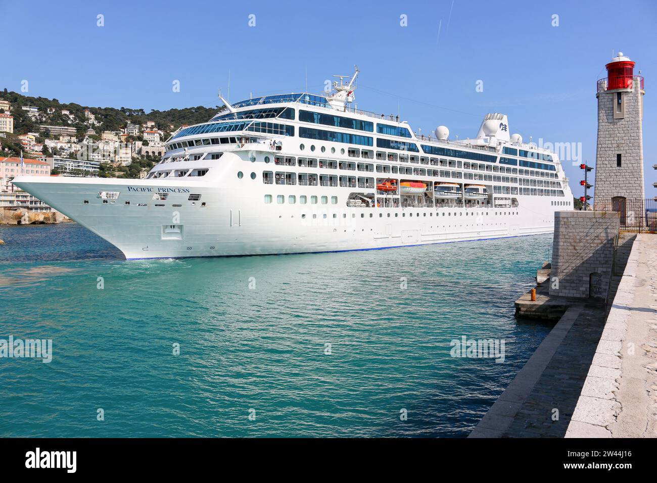Cruise ship Pacific Princess (now Azamara Onward) in the port of Nice ...
