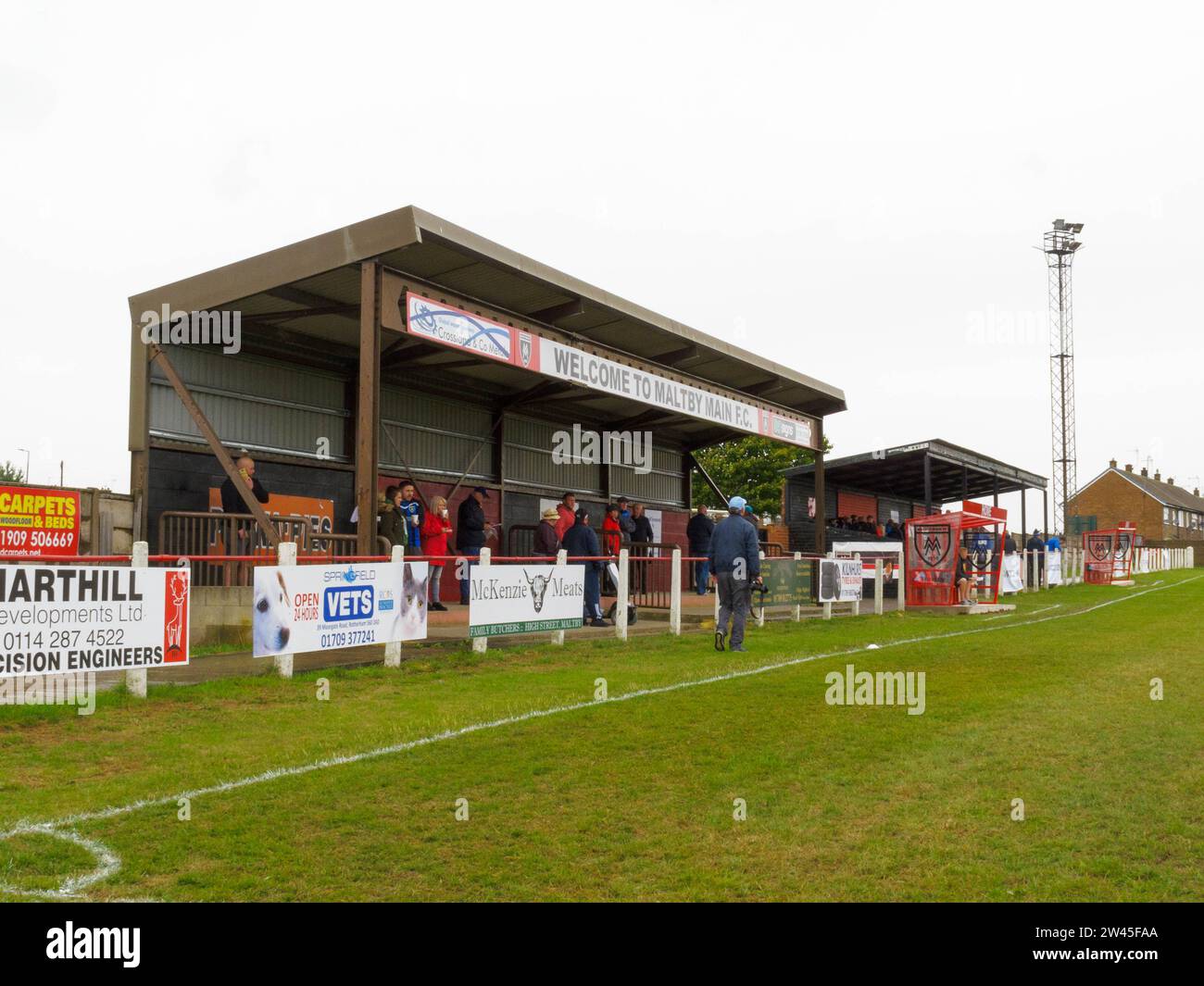 The stands at Maltby football club Stock Photo - Alamy