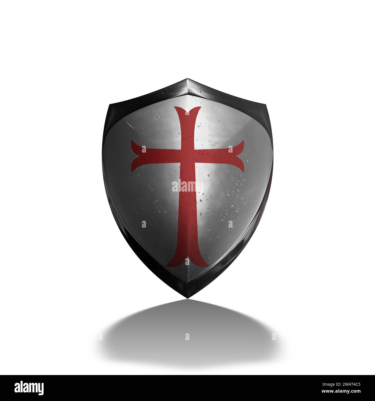 Templar shield with red cross - High Resolution Illustration Stock ...