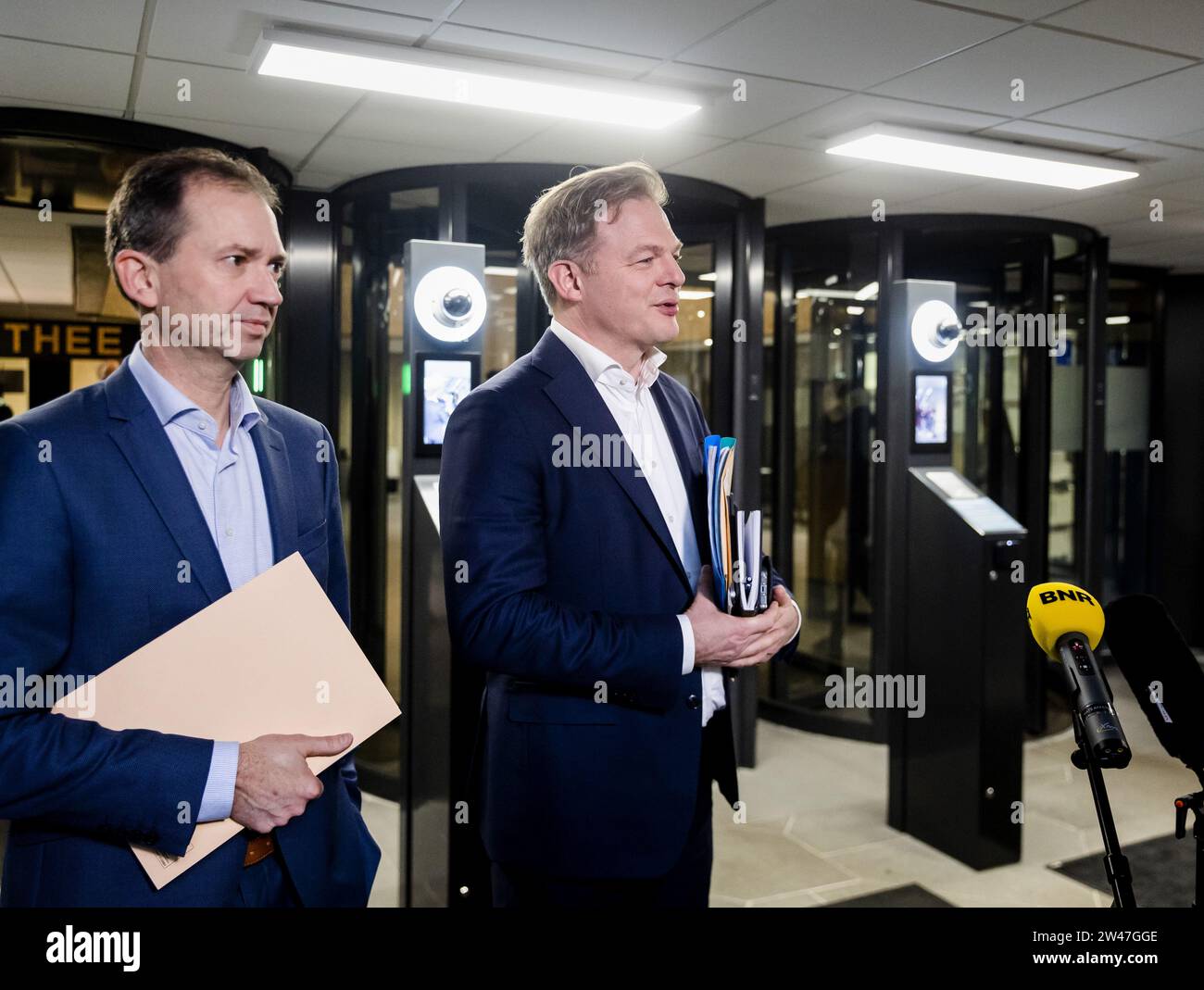 THE HAGUE - Eddy van Hijum (NSC) and Pieter Omtzigt (NSC) prior to a ...