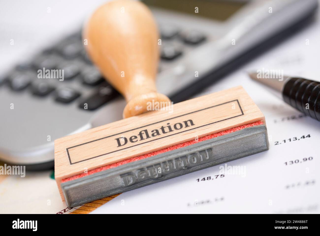 Stempel mit der Aufschrift Deflation Stock Photo - Alamy
