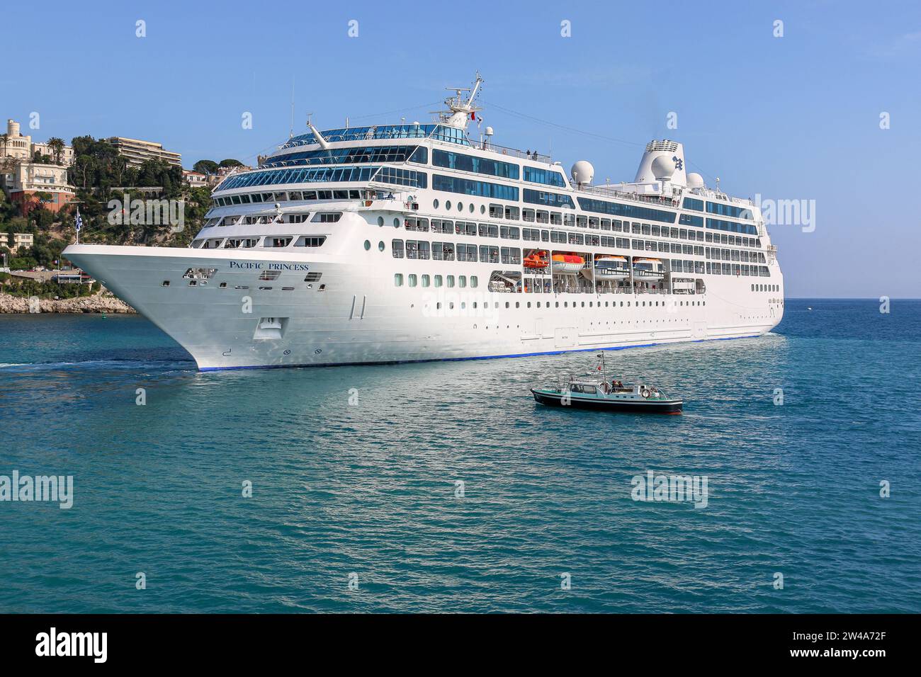 Cruise ship Pacific Princess (now Azamara Onward) in the port of Nice ...