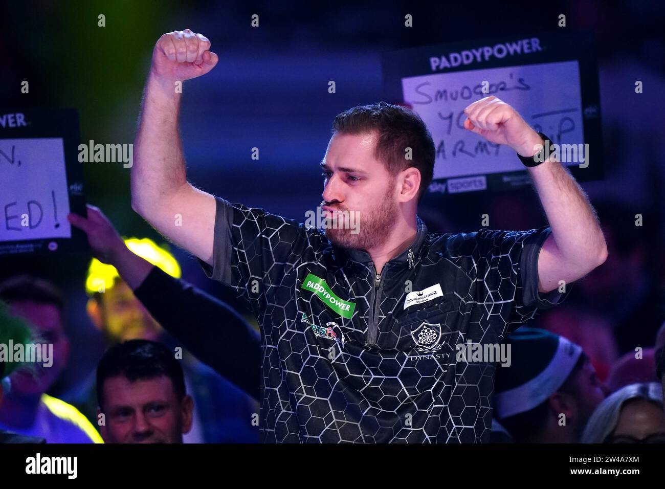 Berry van Peer walks out to play Luke Woodhouse (not pictured) on day ...