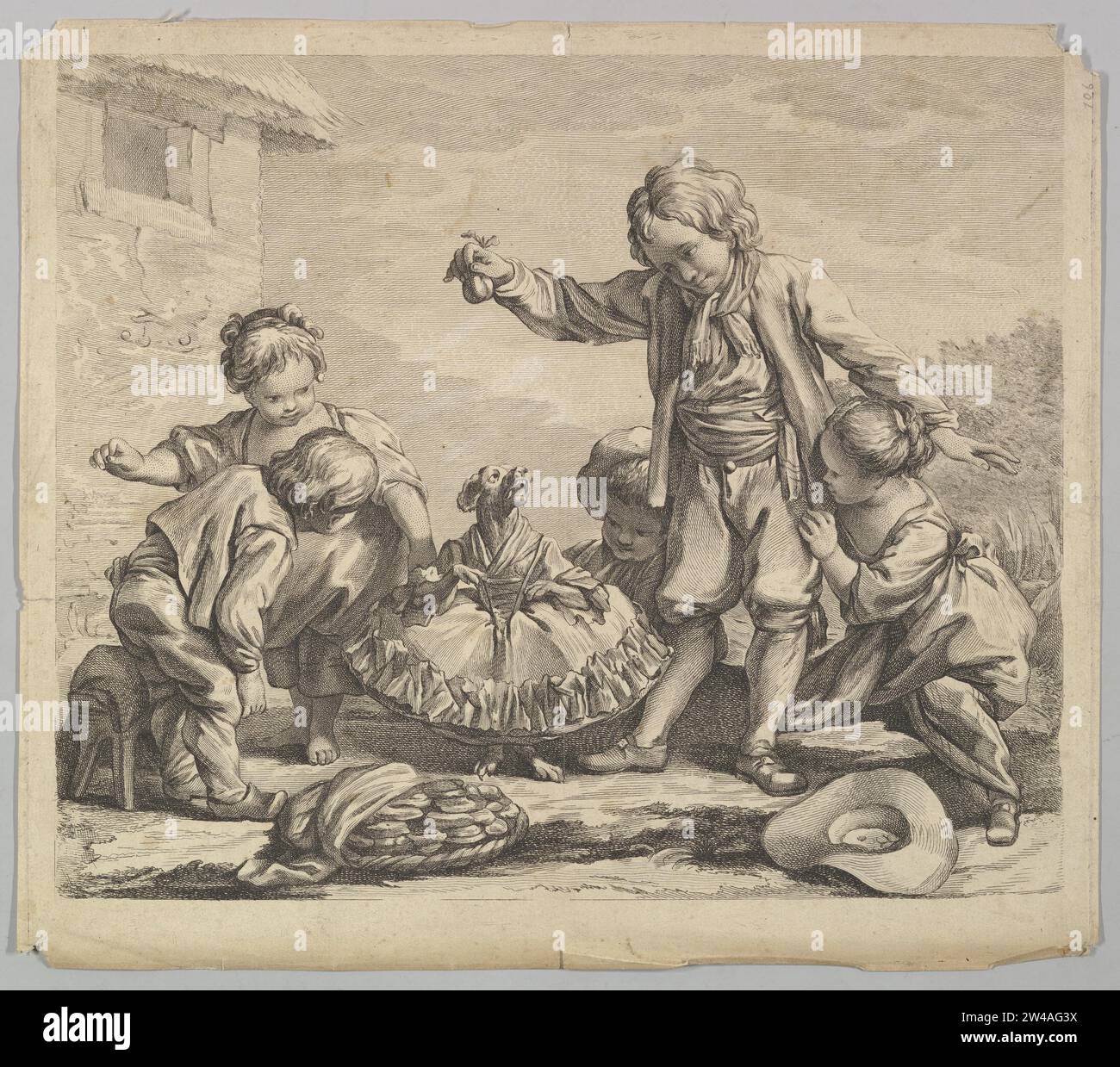 Five Children with Dancing Dog 1957 by Francois Boucher Stock Photo - Alamy