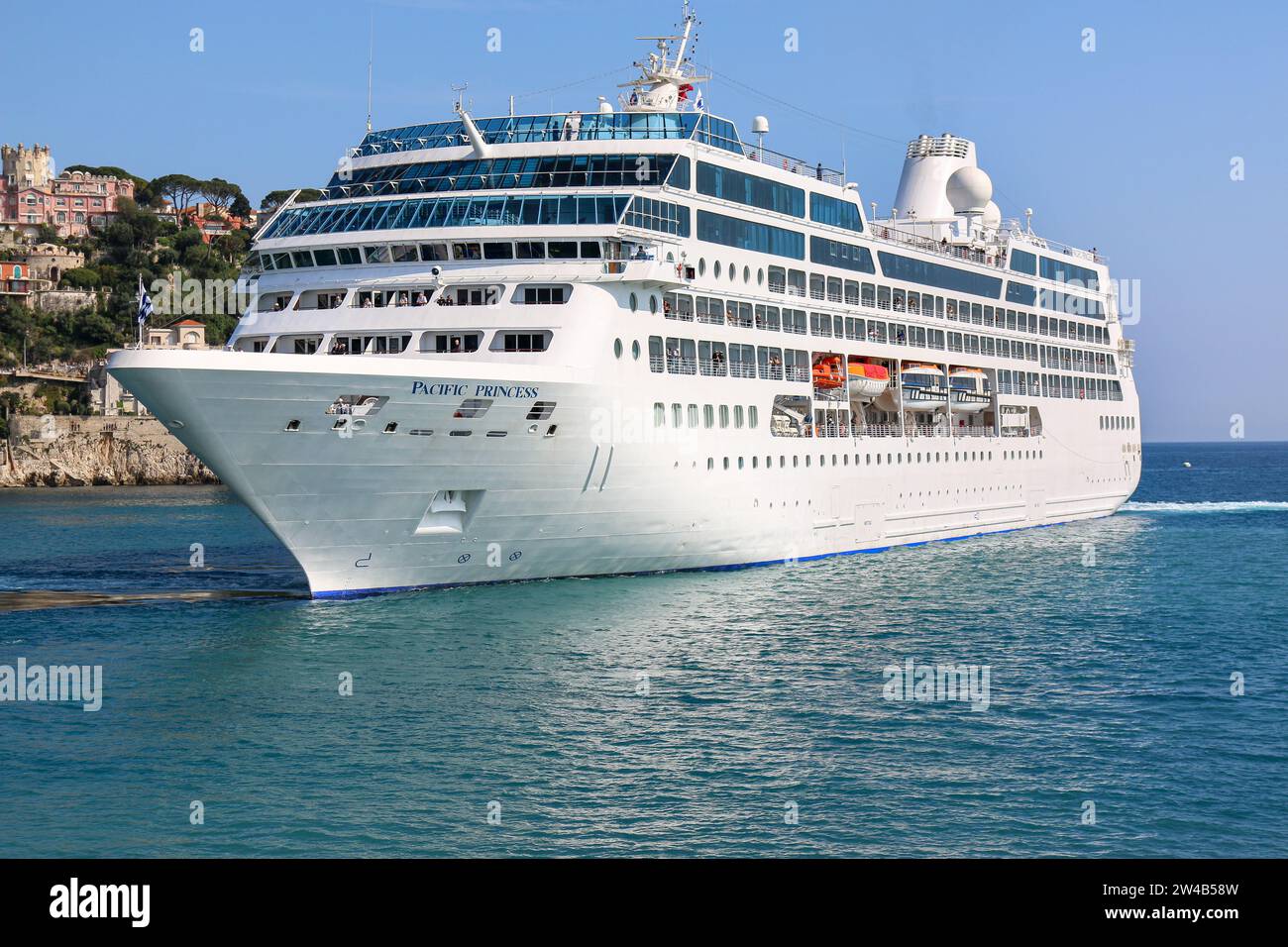 Cruise ship Pacific Princess (now Azamara Onward) in the port of Nice ...