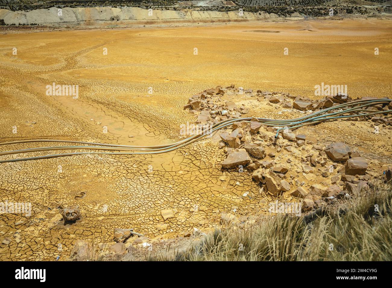 Slag, remains of open pit mines, Alto de Ticlio, Peru Stock Photo - Alamy