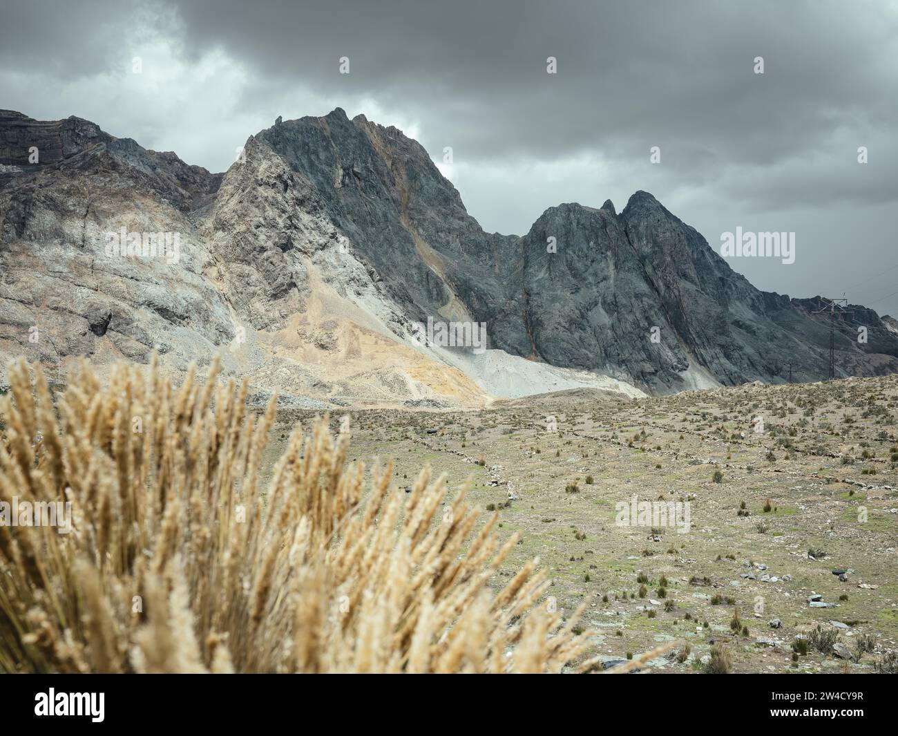 Landscape in the Andean highlands, Alto de Ticlio, Peru Stock Photo - Alamy