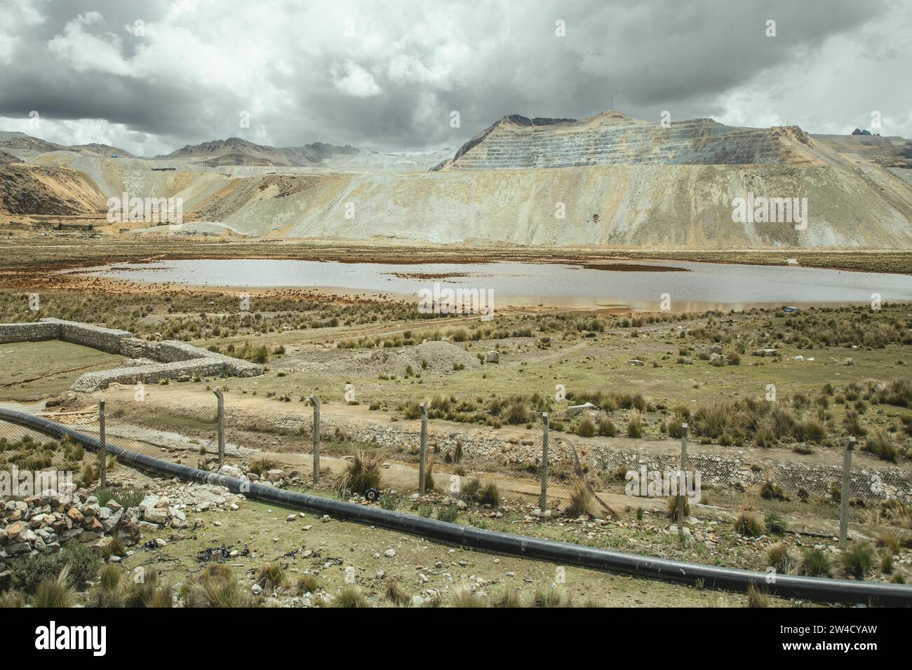Open-cast mine of the Chinese consortium Minera Chinalco Peru, Ticlio ...