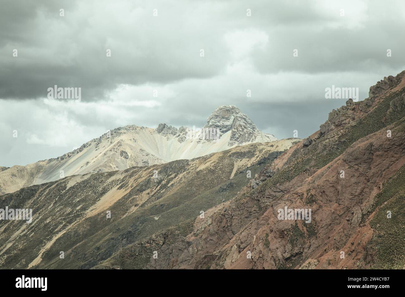 Andean highlands, view to the west from the Ticlio Pass, Alto de Ticlio ...