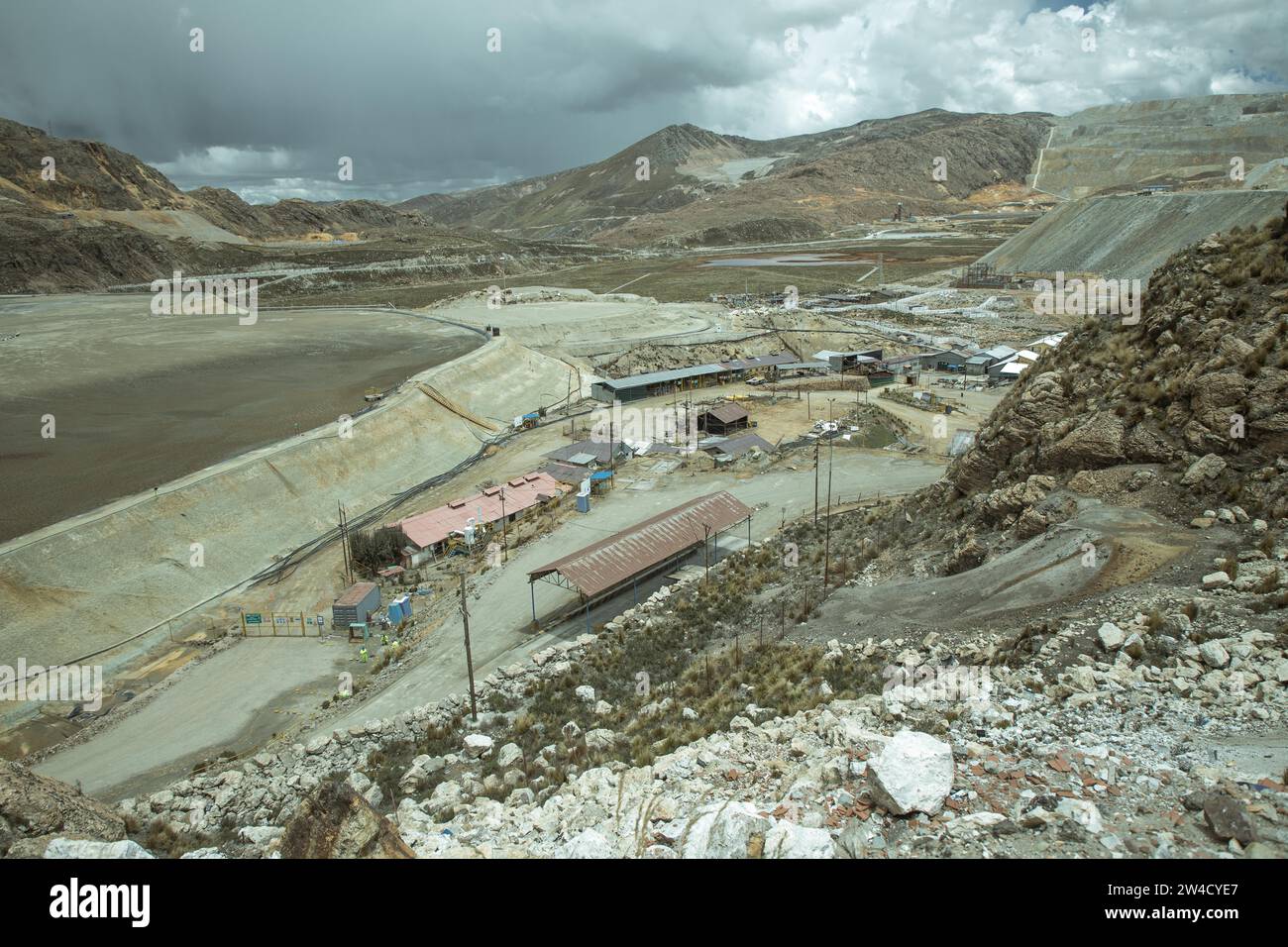 Open-cast mine of the Chinese consortium Minera Chinalco Peru, Ticlio ...