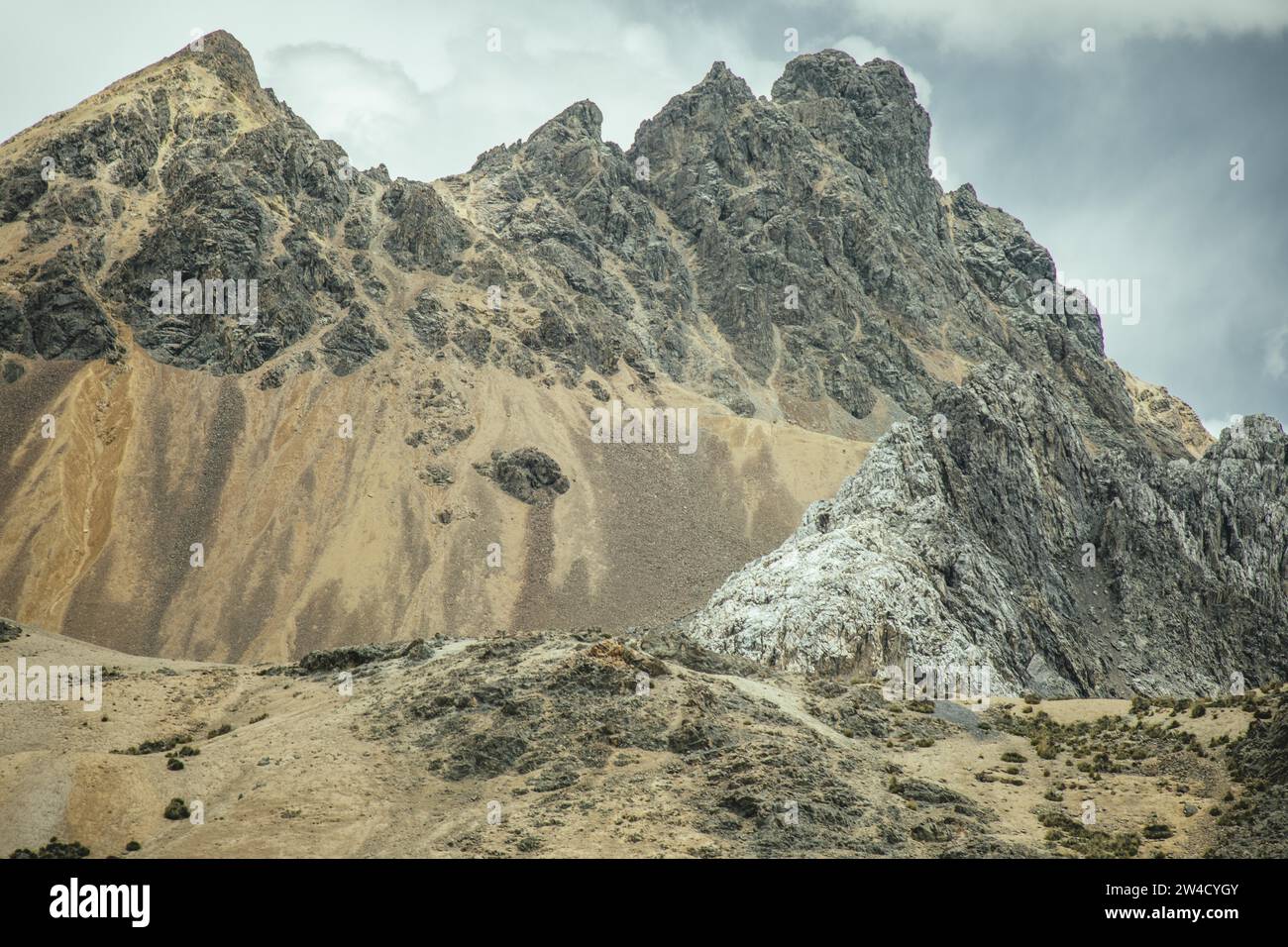 Mountain landscape in the Andean highlands, Alto de Ticlio, Peru Stock ...