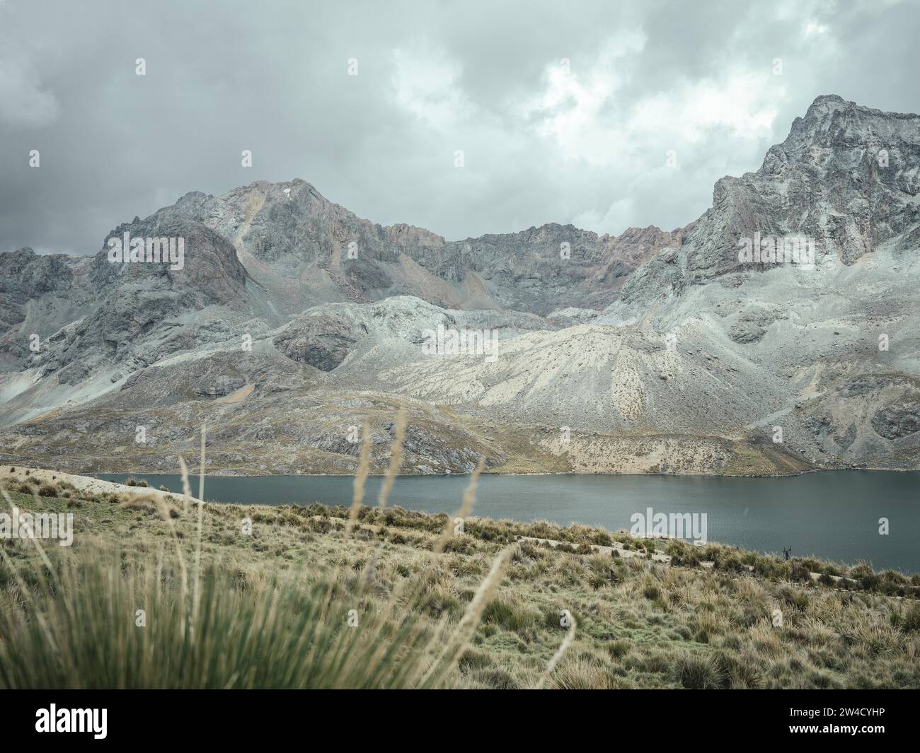 Landscape in the Andean highlands near Laguna Huacracocha, Ticlio, Peru ...