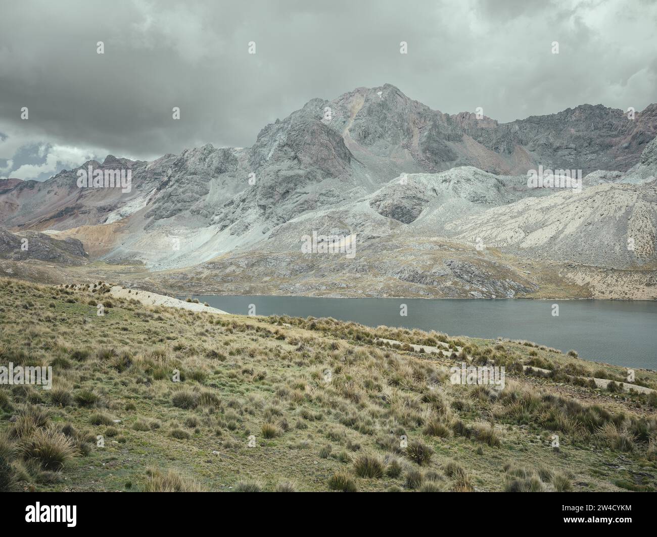 Landscape in the Andean highlands near Laguna Huacracocha, Ticlio, Peru ...