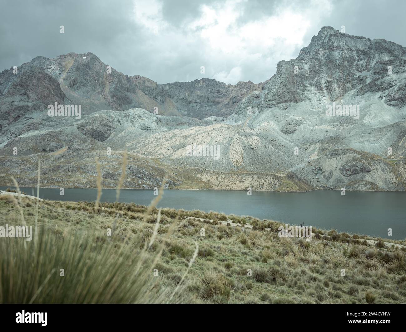Landscape in the Andean highlands near Laguna Huacracocha, Ticlio, Peru ...