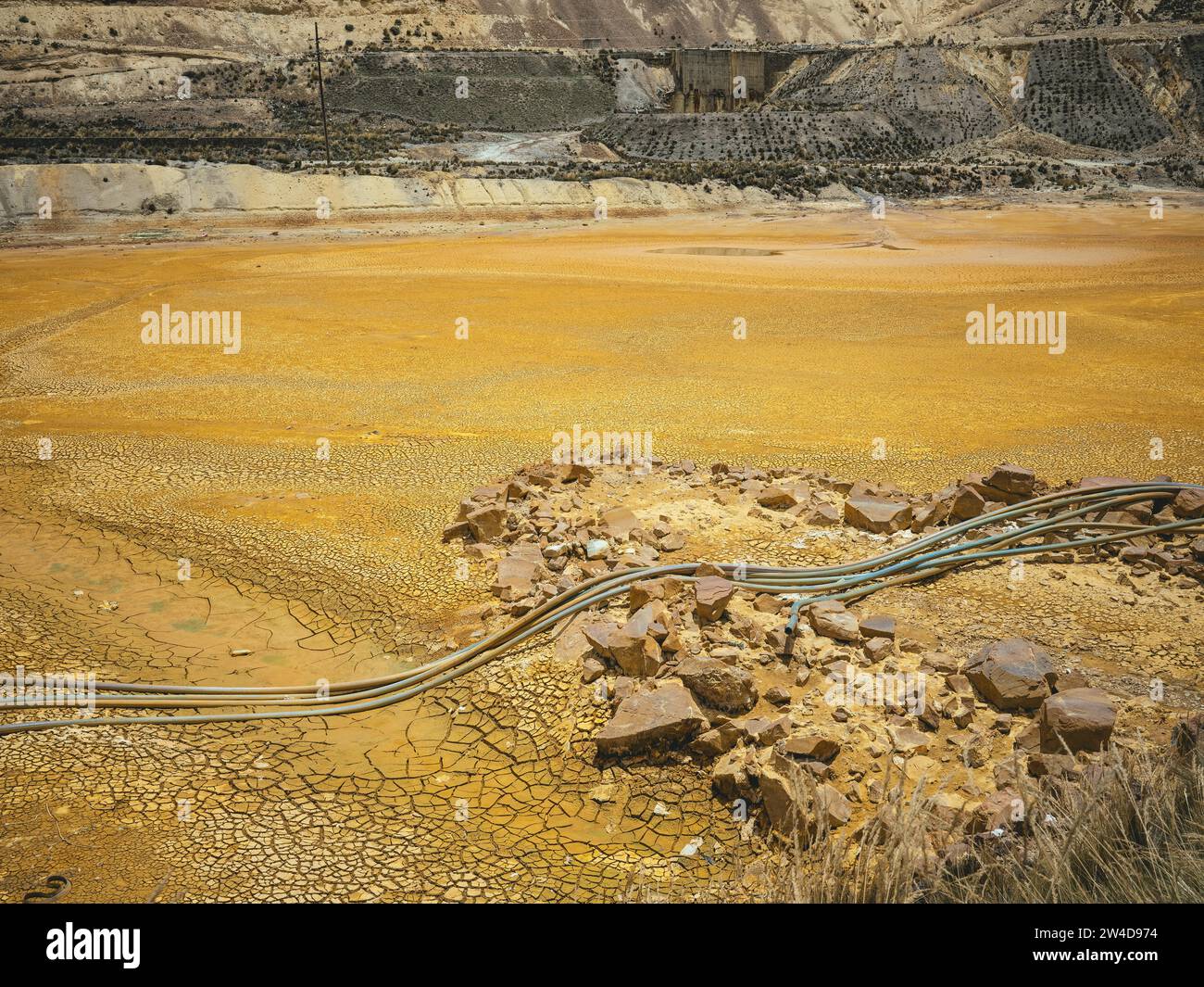 Slag, remains of open pit mines, Alto de Ticlio, Peru Stock Photo - Alamy