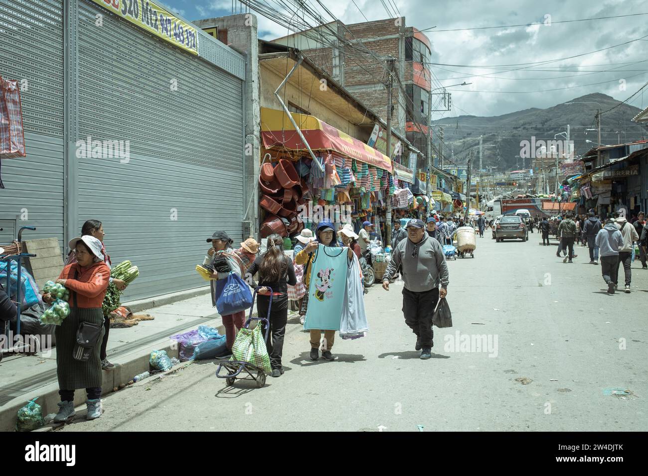 Ica Street, Mercado Mayorista, wholesale market, Huancayo, Peru Stock ...