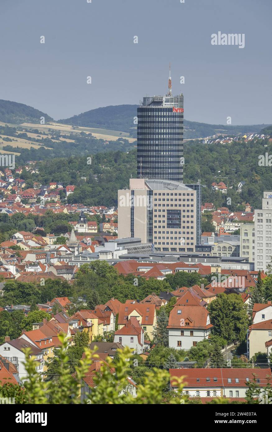 Stadtpanorama mit Jentower, Jena, Thüringen, Deutschland Stock Photo ...