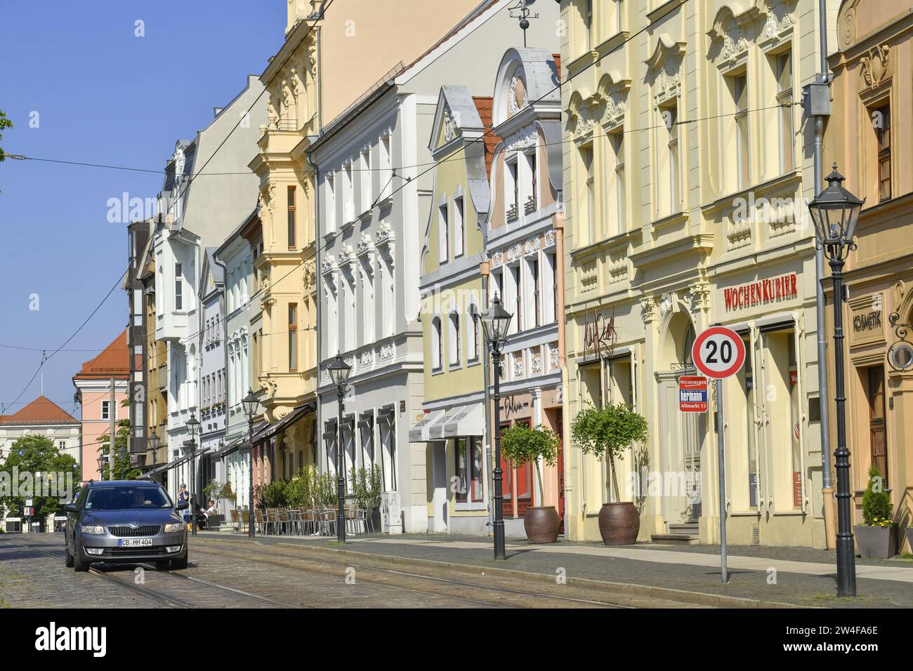 Altbauten, Altmarkt, Marktstraße, Cottbus, Brandenburg, Deutschland ...