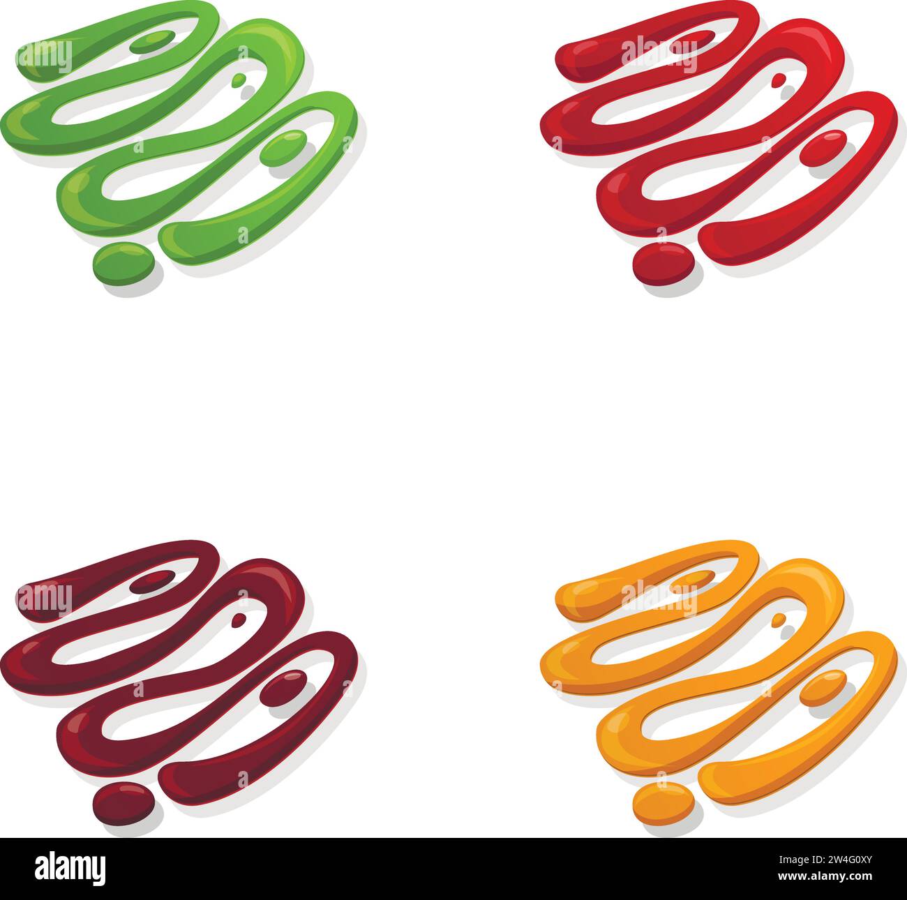 Sauce icons set cartoon vector. Various sauces. Liquid food seasoning ...