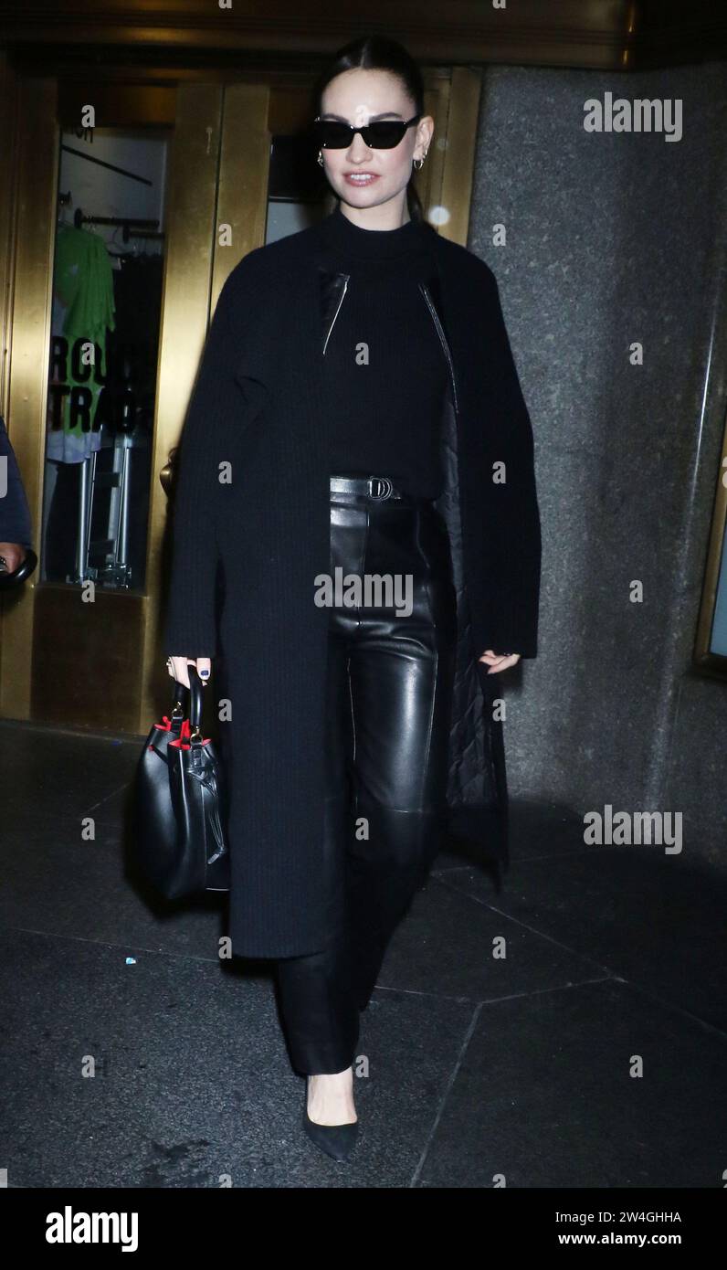 Lily James leaves 'The Kelly Clarkson Show' studios after appearing to ...