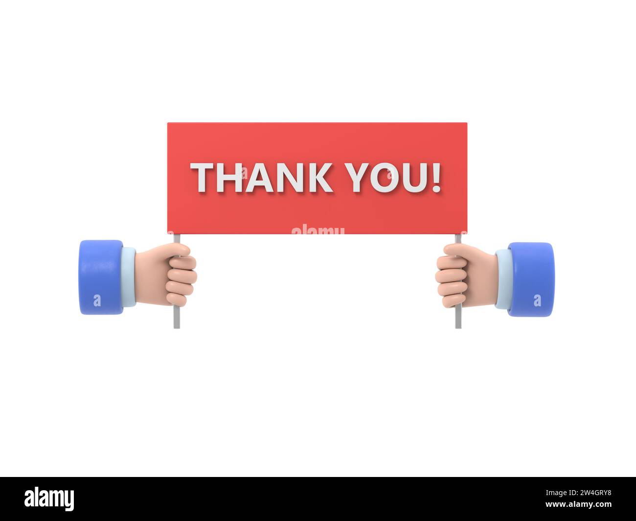 Cartoon Gesture Icon Mockup.Human hands holding red plate with words ...