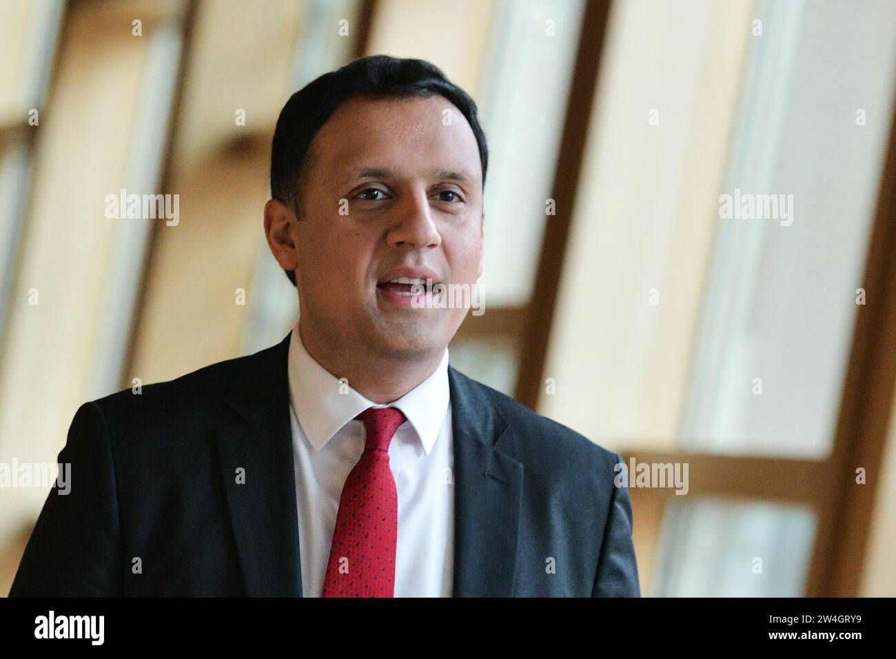 Edinburgh Scotland, UK 21 December 2023. Leader of Scottish Labour Anas ...