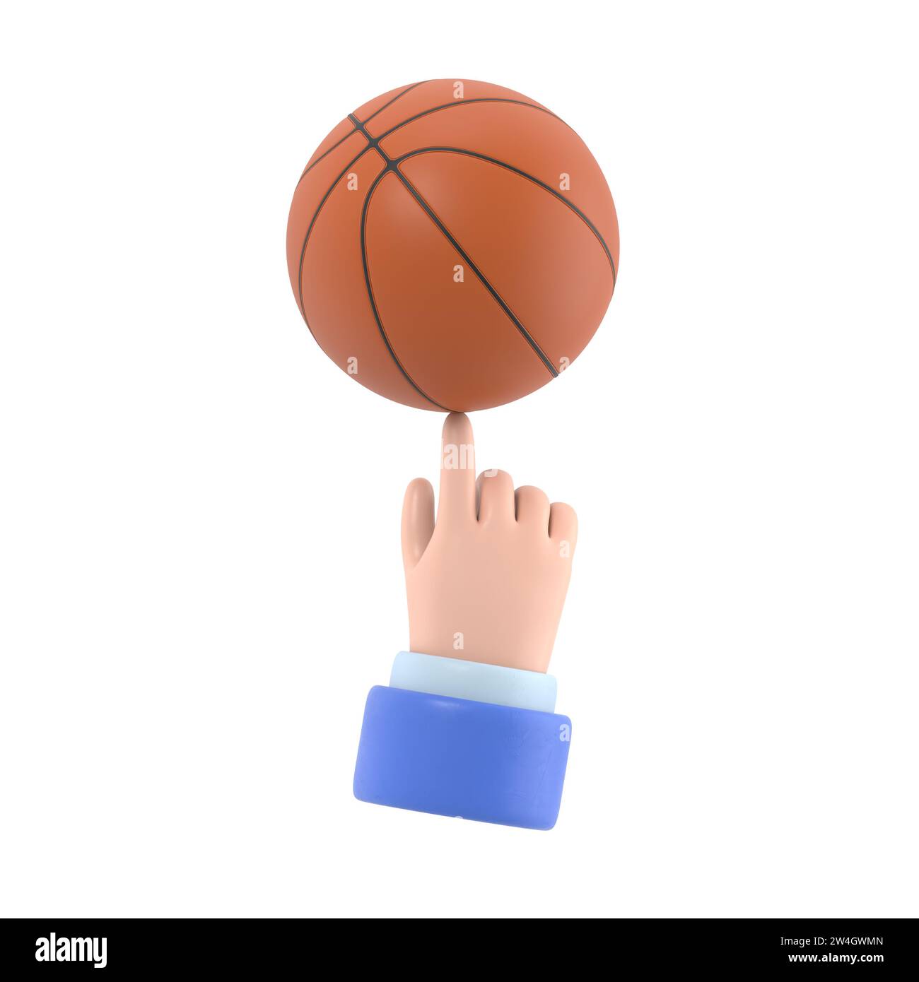 Cartoon Gesture Icon Mockup.3d businessman's hand is spinning a ...