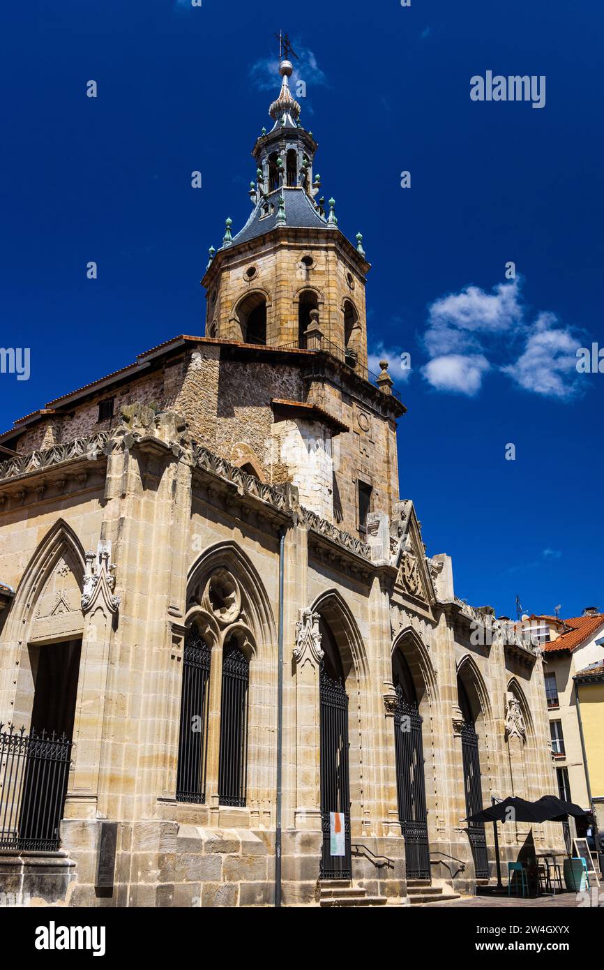 San Pedro Church, medieval gothic building in the old town. Vitoria ...