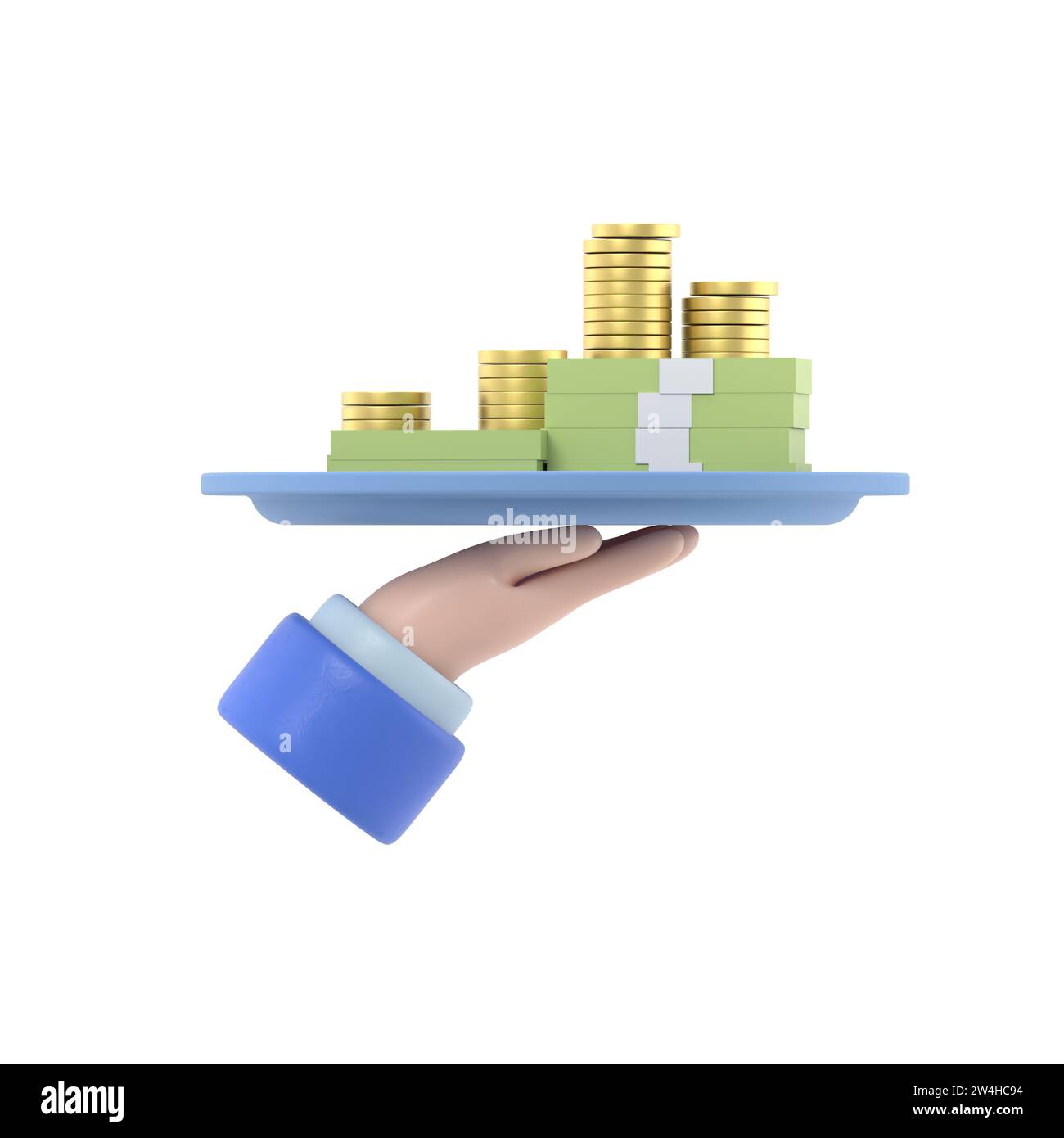 Cartoon Gesture Icon Mockup.Design concept of easy money. 3d ...