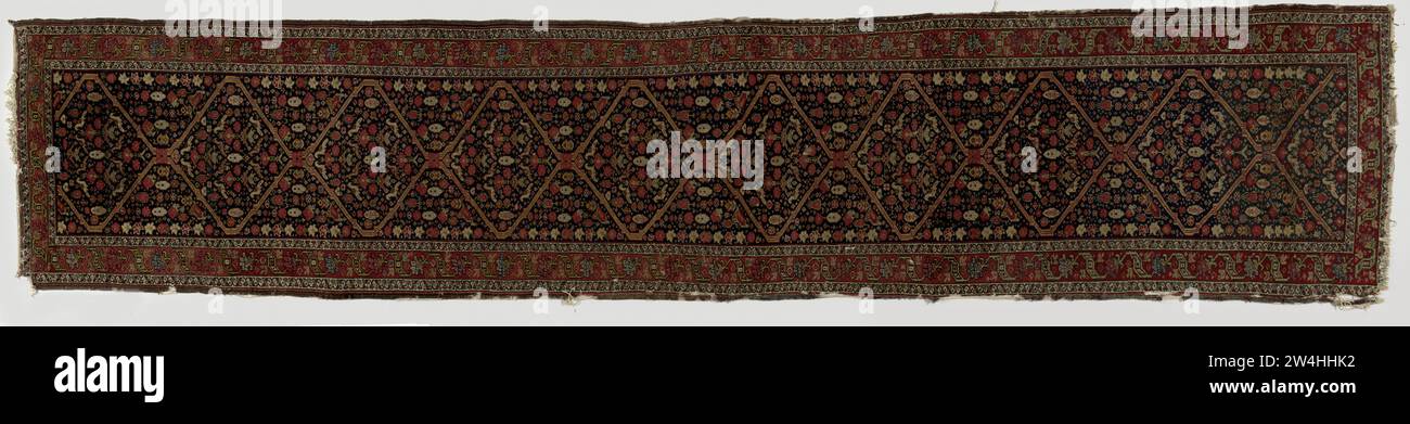 Eastern carpet decorated with lotuses, palmets, rosette flowers and ...