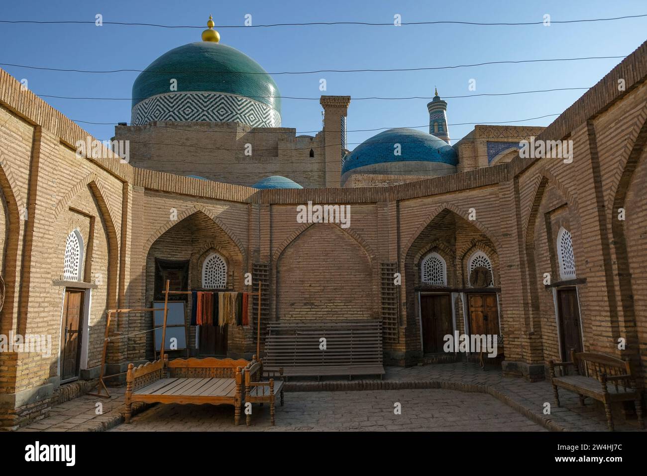 Khiva, Uzbekistan - December 15, 2023: View of the dome of the Pahlavan ...