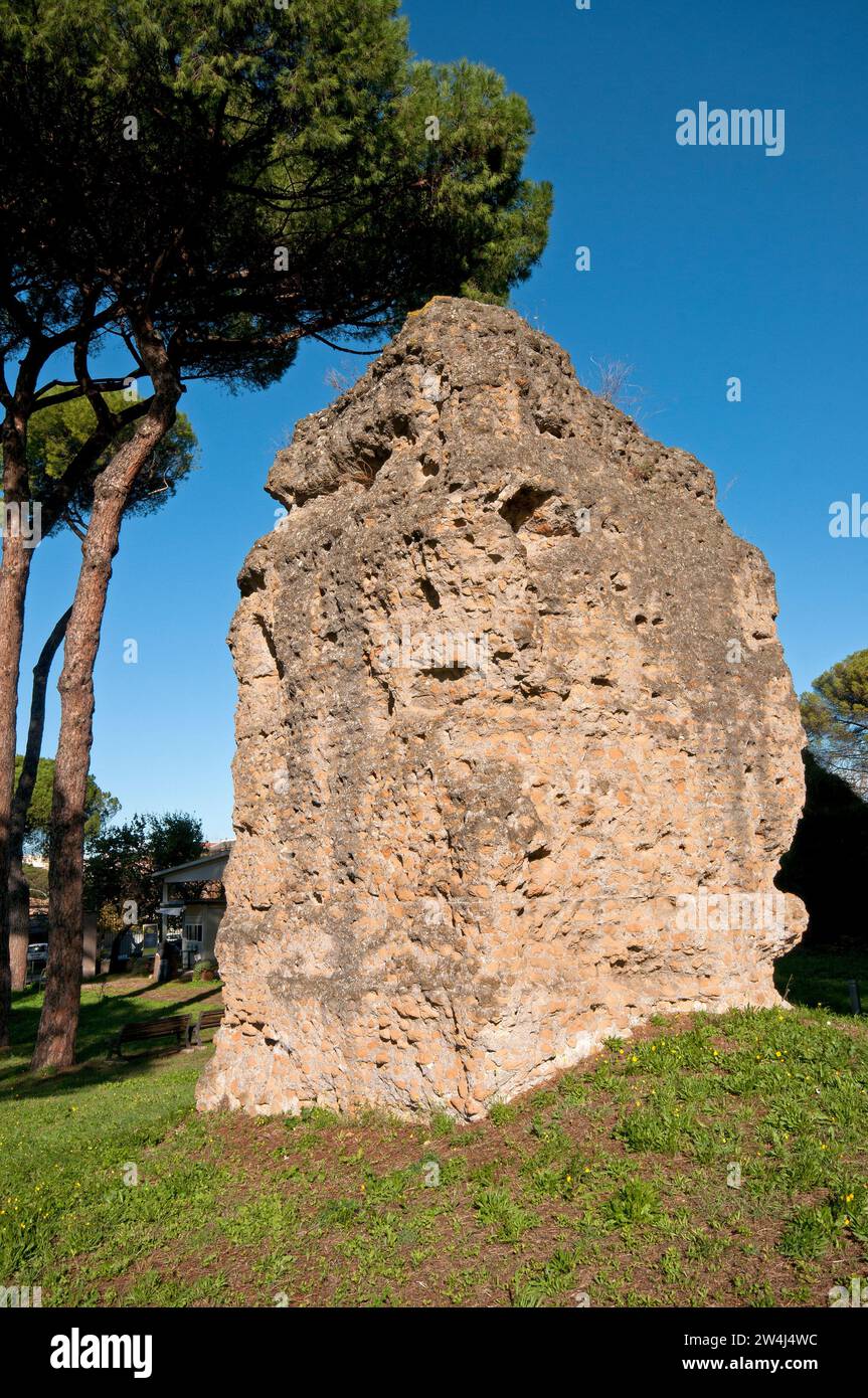 Reamains of a "pilar" tomb, Archaeological Park of the Via Latina Tombs ...