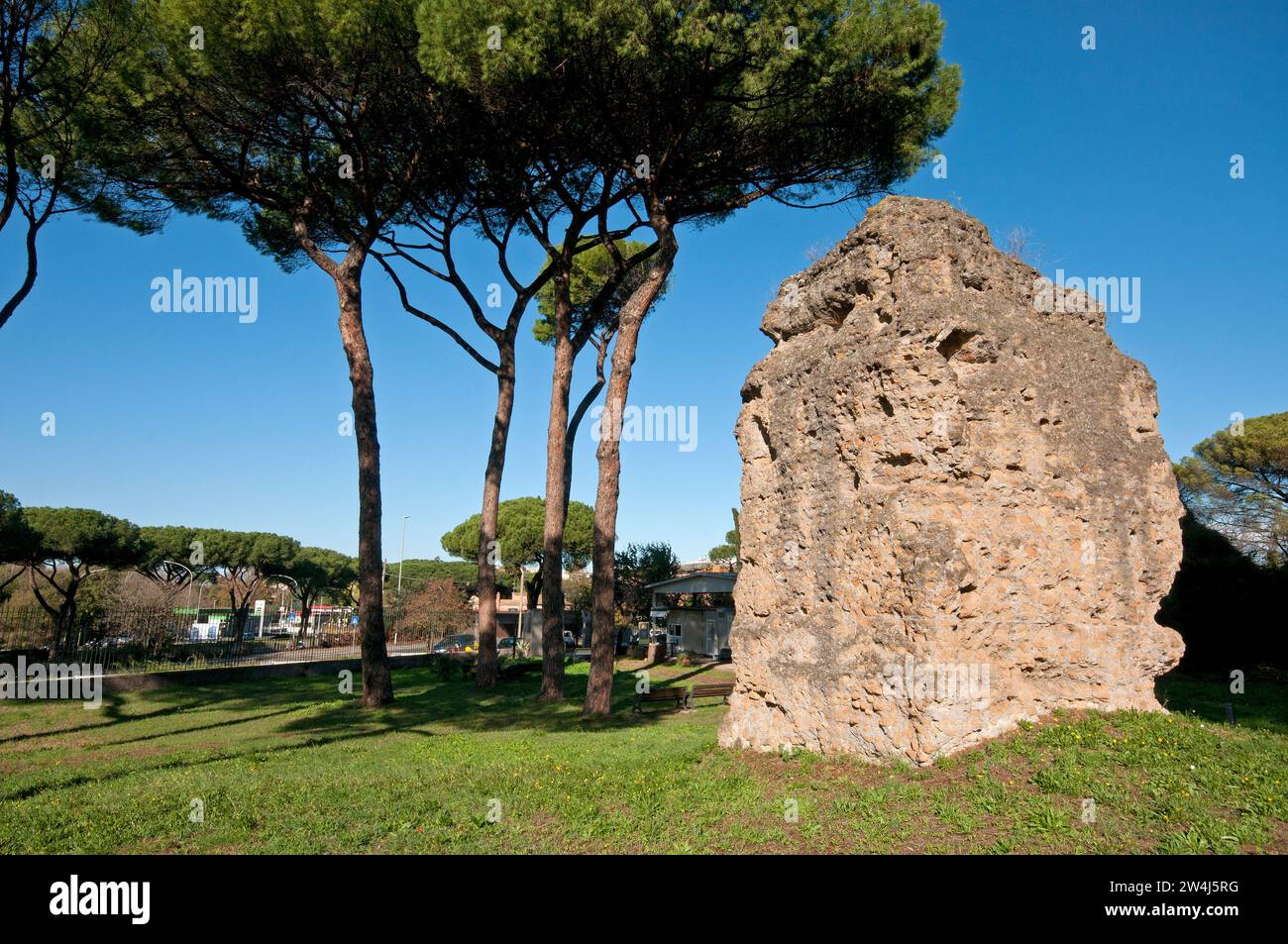 Reamains of a "pilar" tomb, Archaeological Park of the Via Latina Tombs ...