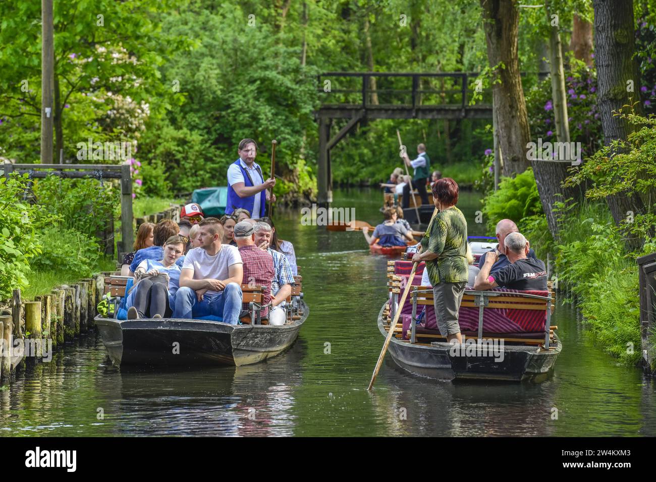 Kahnfahrt, Lehder Fließ, Lehde, Lübbenau, Spreewald, Brandenburg ...