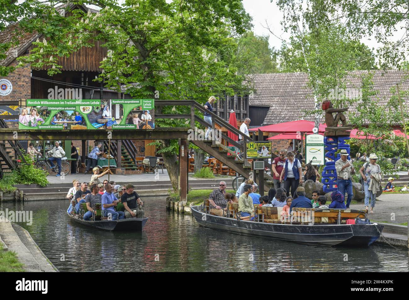 Kahnfahrt, Lehder Fließ, Lehde, Lübbenau, Spreewald, Brandenburg ...