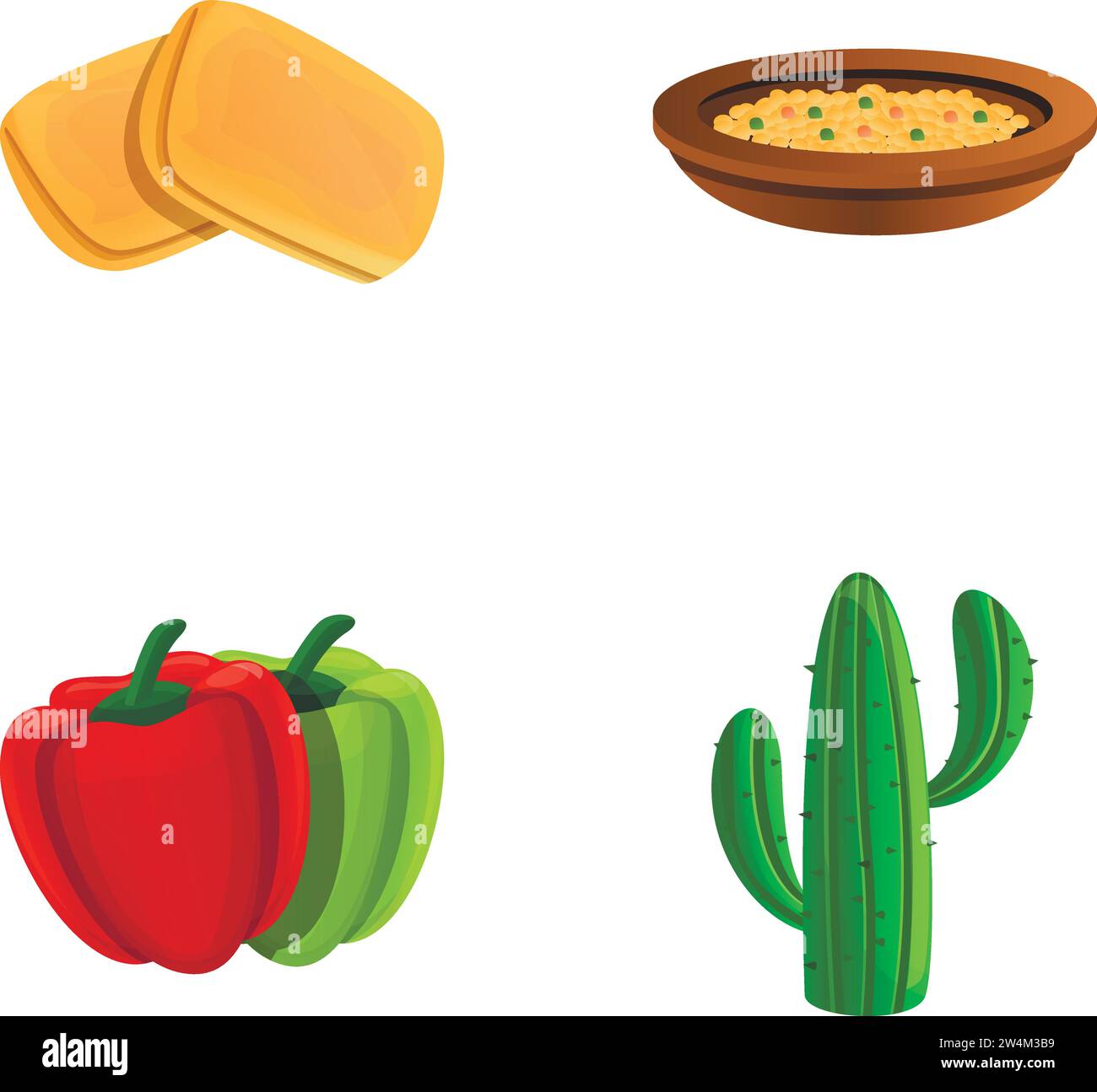 Traditional cuisine icons set cartoon vector. Mexican dish and ...