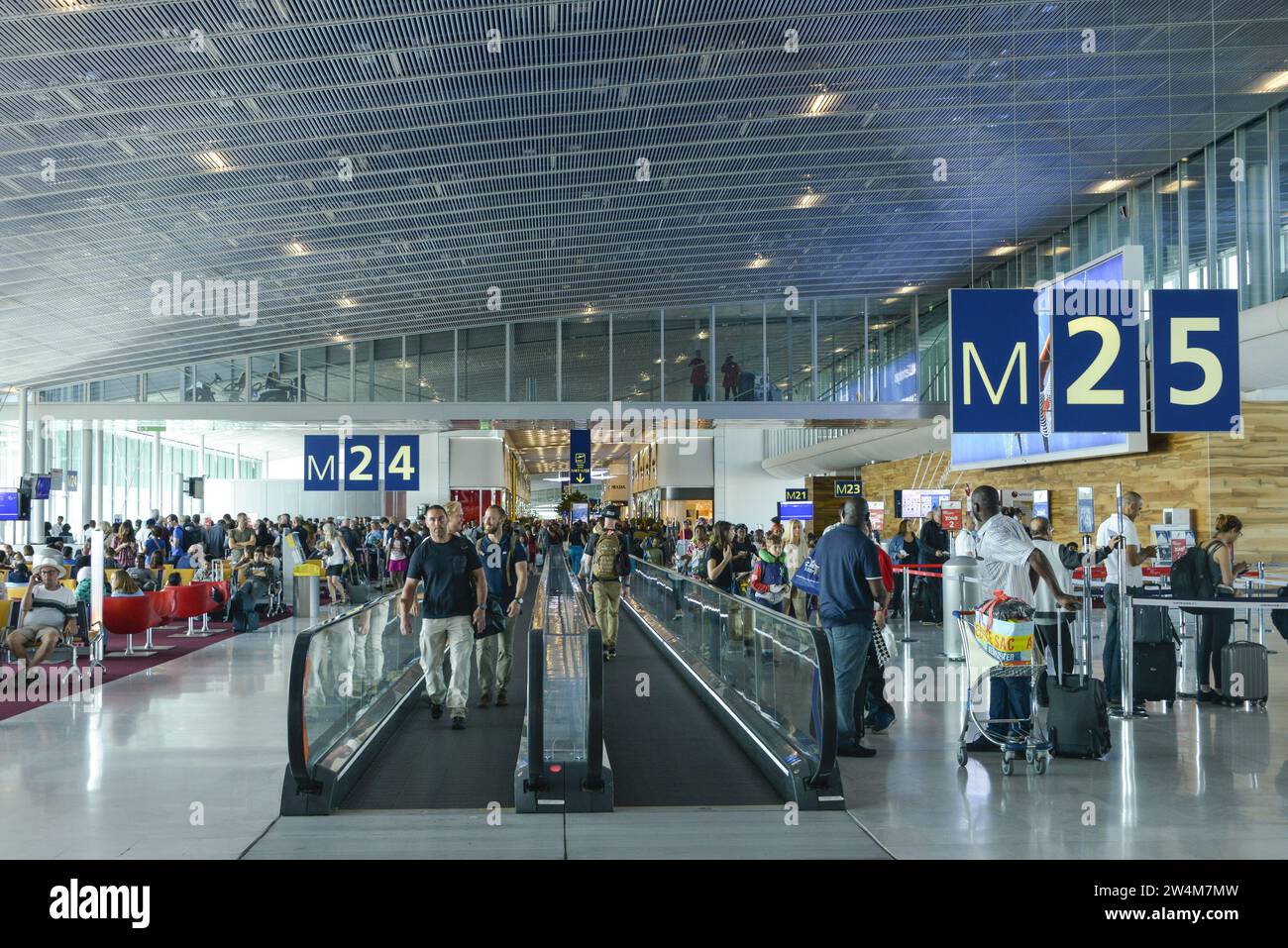 Passagiere, Gates, Abfertigung, Flughafen Charles de Gaulle, Paris ...
