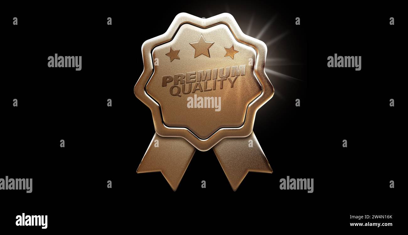 GOLDEN PREMIUM QUALITY SEAL Stock Photo - Alamy