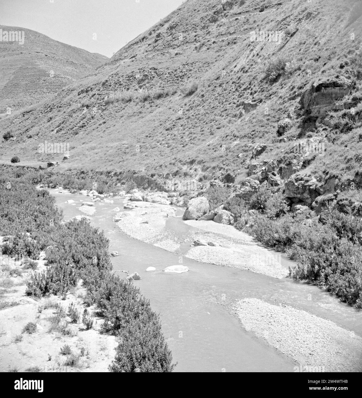 In the Jericho area. View over the valley of the Jabbok river ca. 1950 ...