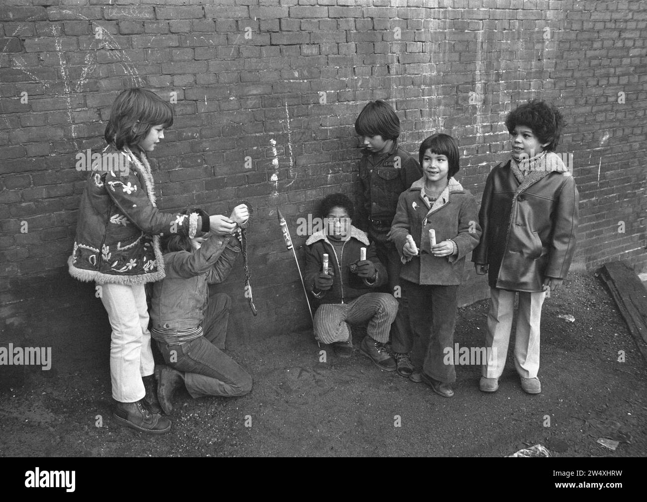 Children with fireworks ca. December 18, 1972 Stock Photo - Alamy