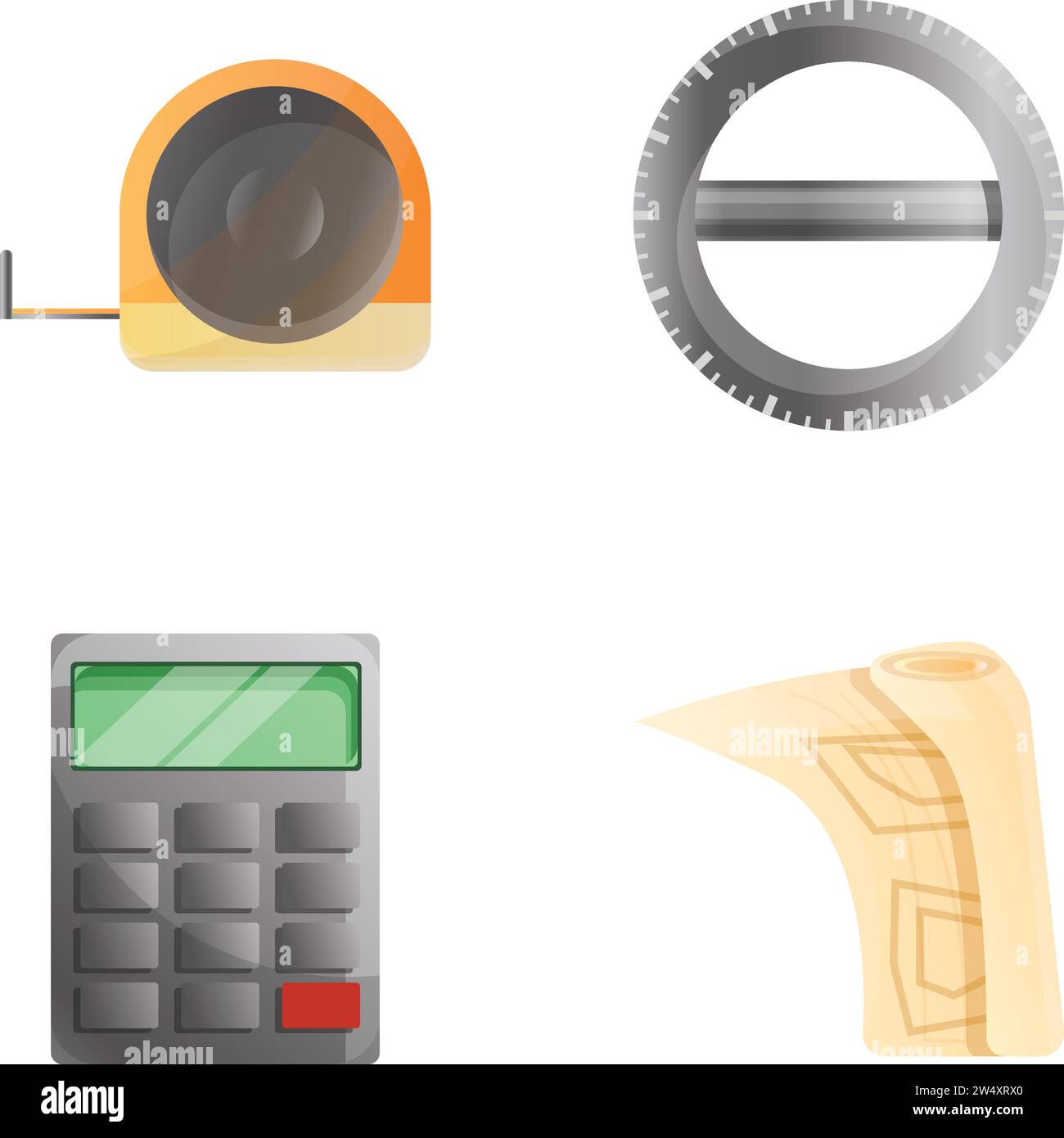 Designer equipment icons set cartoon vector. Measuring and drawing tool ...