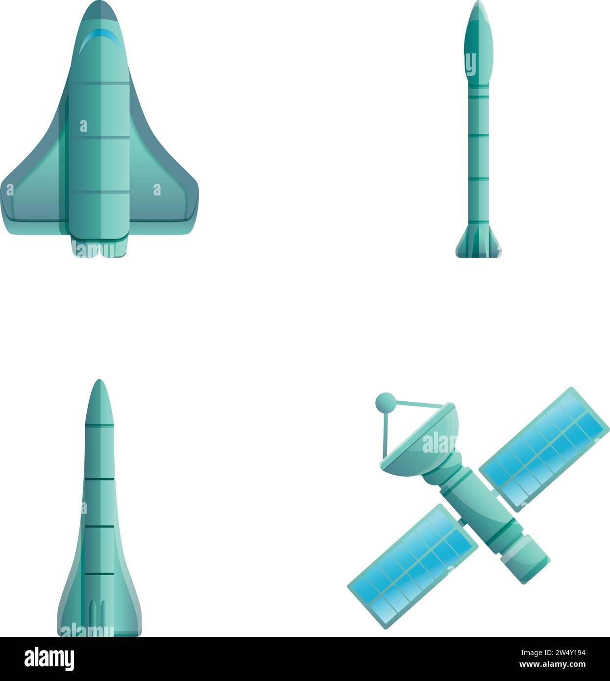 Space technology icons set cartoon vector. Space equipment. Research ...