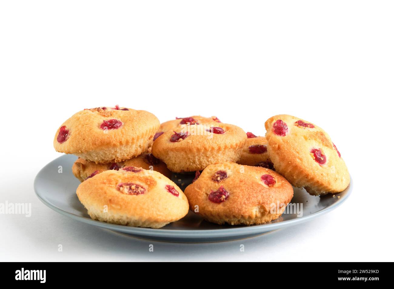 Fresh crumbly cookies with filling white background Stock Photo - Alamy