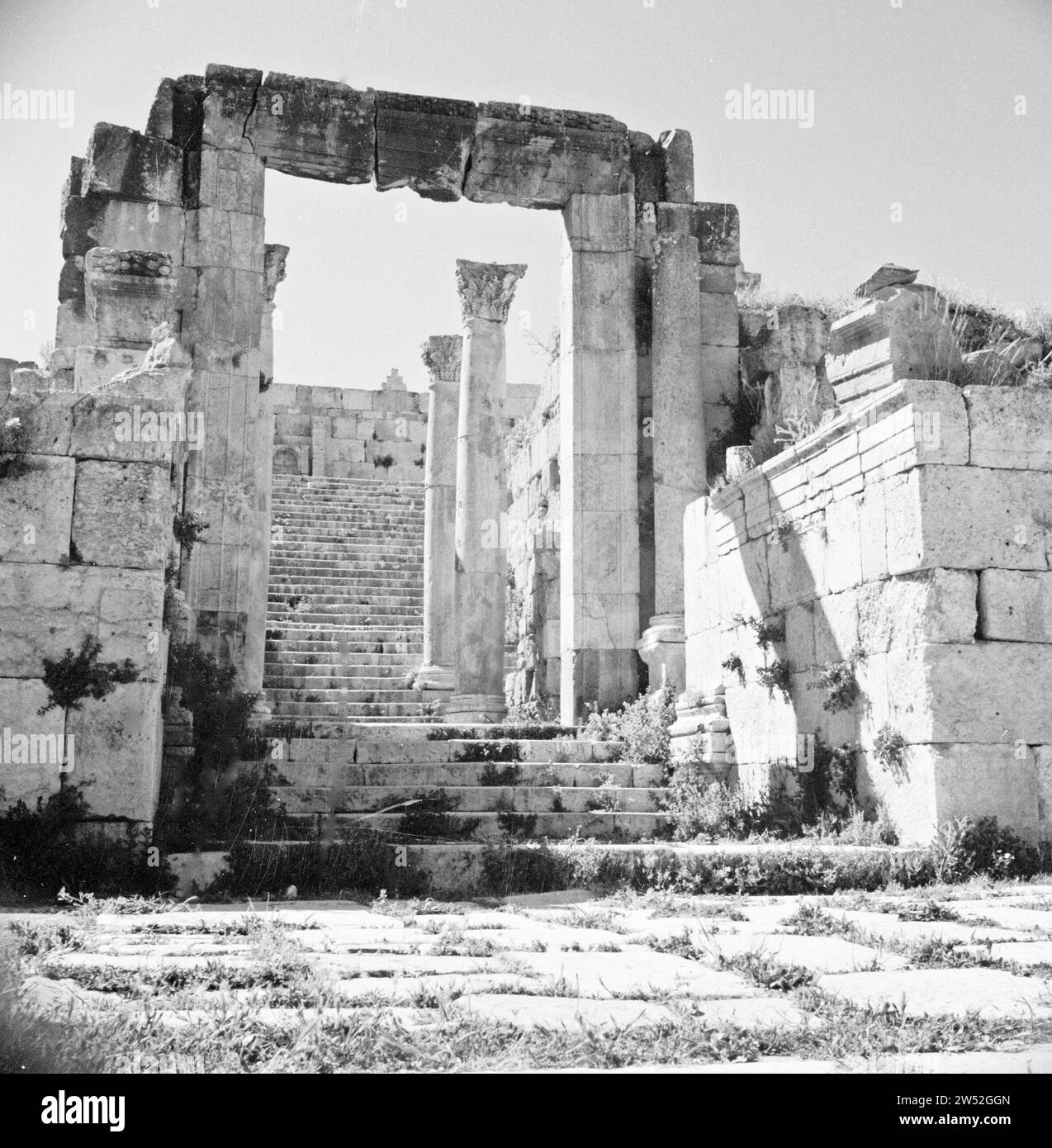 Cathedral steps in Jerash ca. 1950-1955 Stock Photo - Alamy