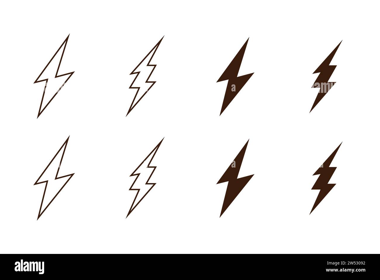 Electricity icon, lightning strike, energy, electricity icon Stock ...