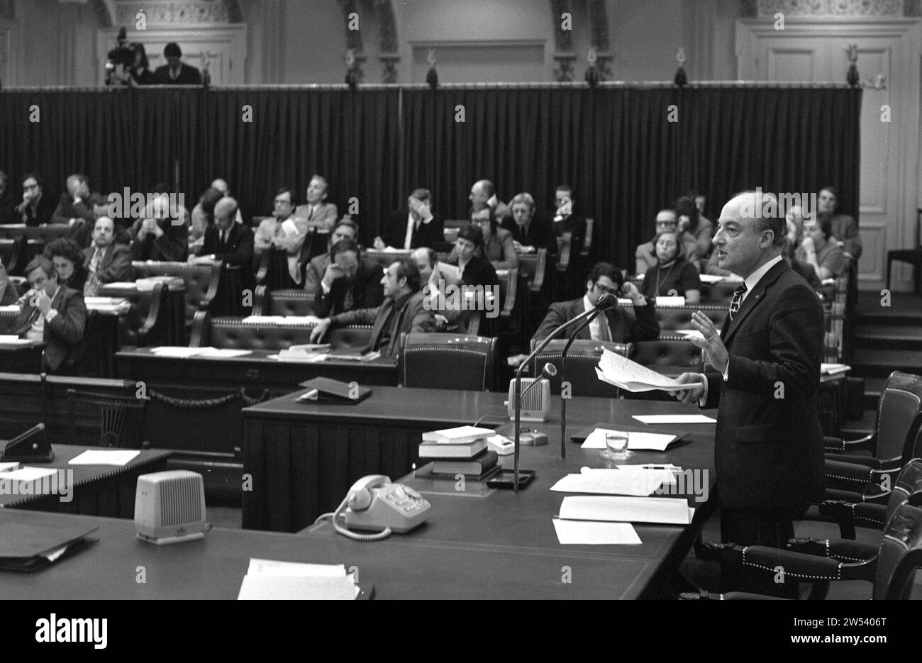 (original caption) Interpellation debate in House of Representatives on ...
