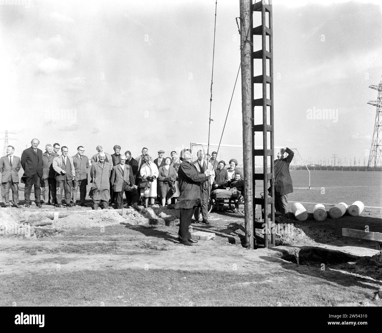 First pile driven for clubhouse Volewijckers ca. April 21, 1964 Stock ...